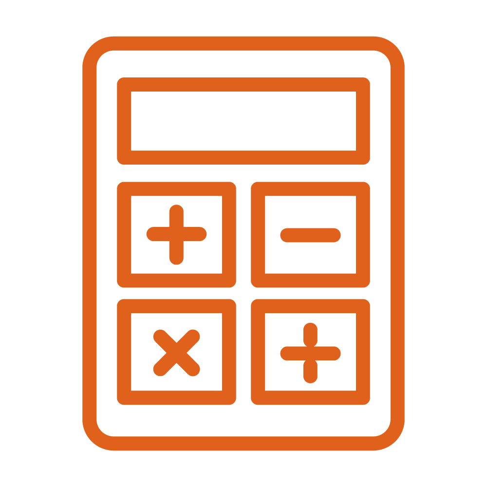 calculator_white_orange | Apollo Opening Roof